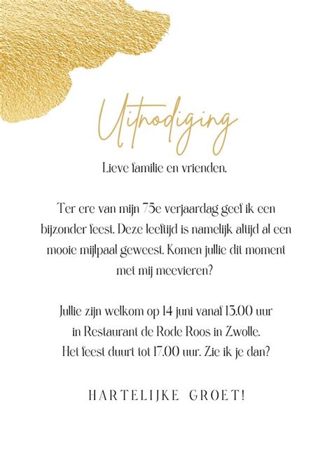 Uitnodiging Verjaardag 75 Jaar Champagne Kaartje2go