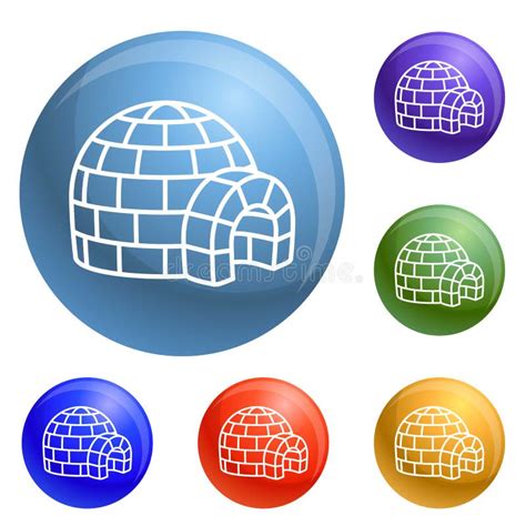 Igloo Icons Set Vector Stock Vector Illustration Of Arch 130736379