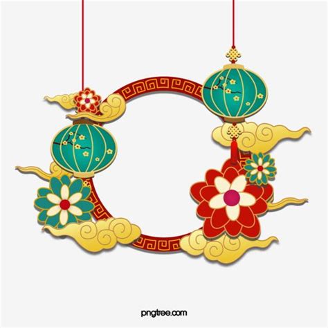 전통 새해 일러스트 축제 종이 컷 테두리 설 클립지 스타일 등롱 상운 Png 일러스트 및 Psd 이미지 무료 다운로드 Pngtree 테두리 종이 축제