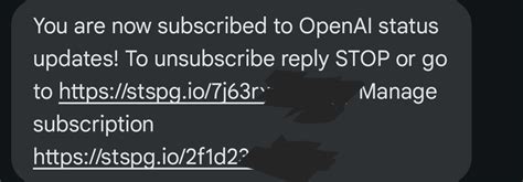 How To Unsubscribe From Open Ai System Status Message Sms Community