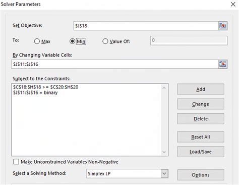 Solver Parameters For Equations 4 11 Download Scientific Diagram