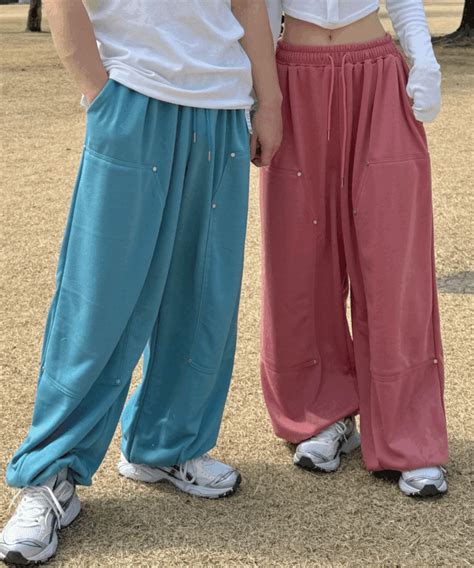 핏보장 남여공용4컬러 조거 더블니 포인트 와이드 팬츠 Unisex 남녀공용 롱팬츠 팬츠 와이드팬츠 봄 여름 바지 긴바지 데일리 데일리룩 데이트 꾸안꾸 커플 커플룩 에이블리