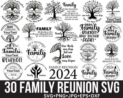 Family Reunion Svg Bundle Family Tree With Quotation Svg Tree With