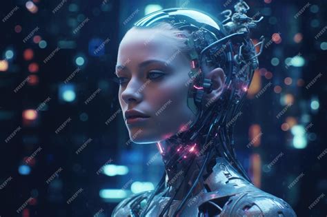 Premium Ai Image An Otherworldly Portrait Of A Robot Woman With A