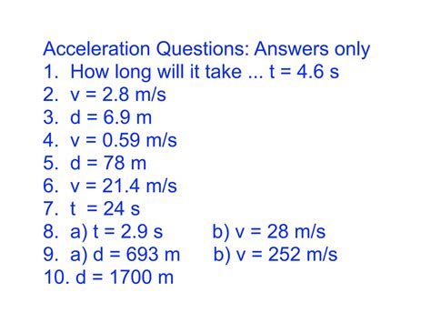 Acceleration Answers Pdf