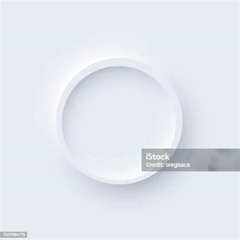 Neumorphism Ui 그림자 벡터 그림이 있는 원형 흰색 링 버튼 추상 3d Skeuomorphic 최소 소프트 버튼 둥근 모양과 잔물결의 디지털 디자인 요소 현대