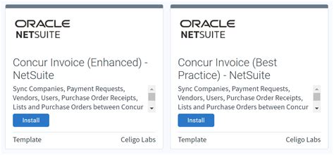 Install The Concur Invoice Best Practice And Enhanced Netsuite Quickstart Integration