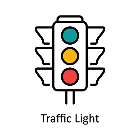 Traffic Light Vector Fill Outline Icon Design Illustration Map And Navigation Symbol On White