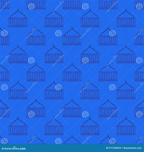 Freight Container Vector Transportation Concept Blue Linear Seamless Pattern Stock Vector