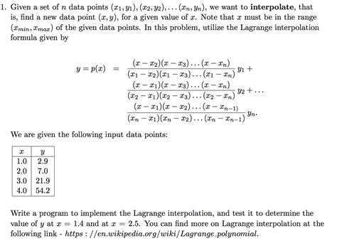 1 given a set of n data points x1 yı x2 y2