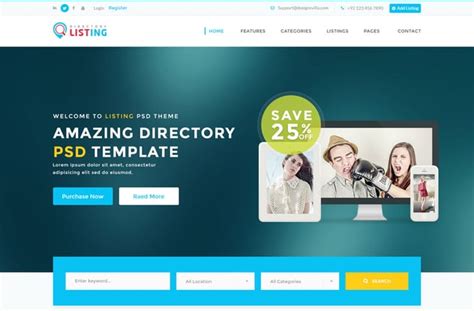 Listing Classified Ads Directory Html Template Site Templates Landing Page Templates Ft