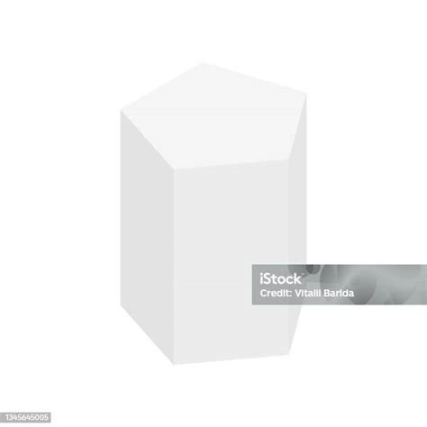 흰색 오각프리즘 이소측정 모양 오각형 도형에 대한 스톡 벡터 아트 및 기타 이미지 오각형 도형 3차원 형태 등측투영법 Istock