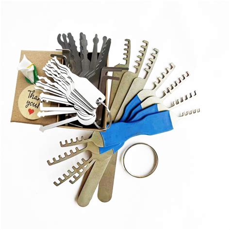 6 Pieces Multipurpose Detachable Combination Lock Bypass Tool Set Mini Hem Combination Tool