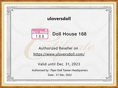 Certificate Of Authorization For Sex Doll Brands