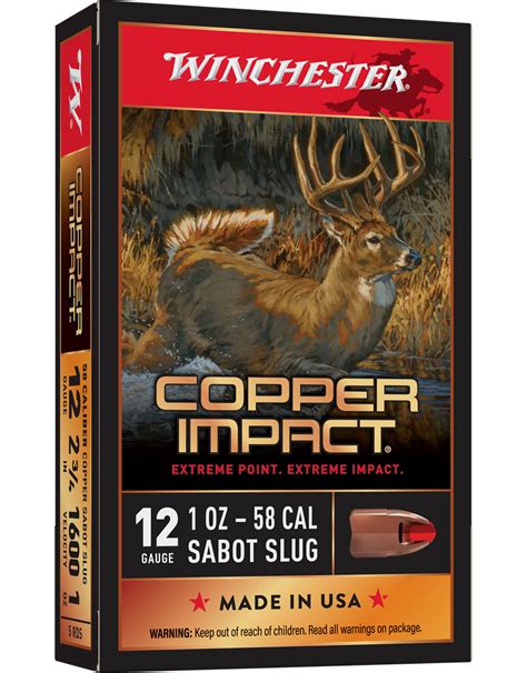 Winchester Copper Impact Sabot Slug 12 Ga 2 3 4 5 Rds