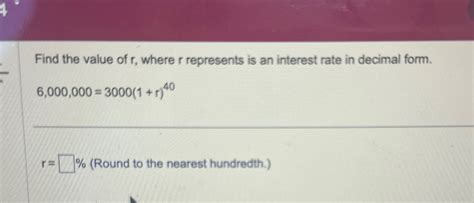 Solved Find The Value Of R Where R Represents Is An Chegg Com