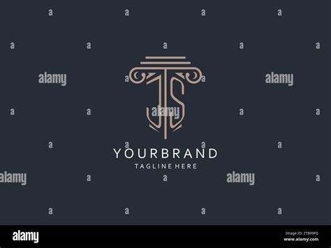 Js Monogram Logo With Pillar Shape Icon Luxury And Elegant Design Logo For Law Firm Initial