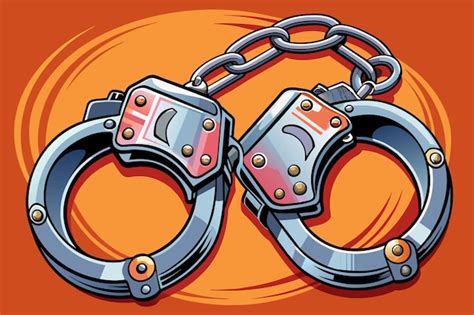 Premium Vector A Poster With Handcuffs And A Pair Of Handcuffs