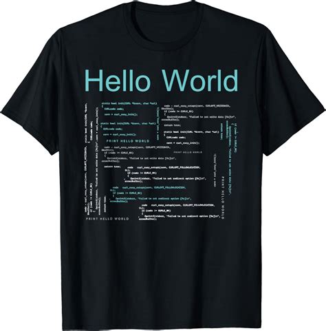 Hello World Funny Html Code Programmer Language T Shirt