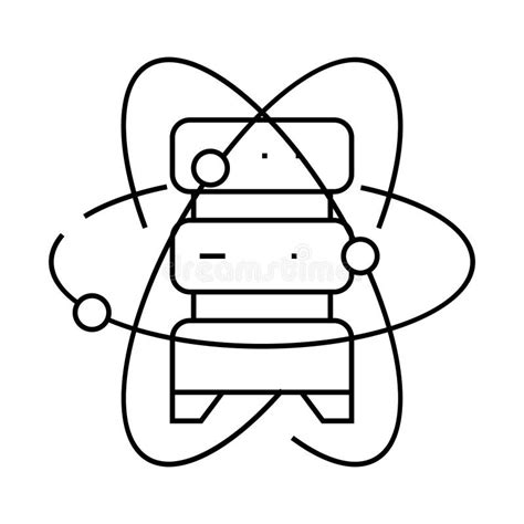 Quantum Computer Data Server Line Icon Vector Illustration Stock Vector Illustration Of