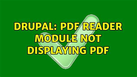 Drupal Pdf Reader Module Not Displaying Pdf Youtube