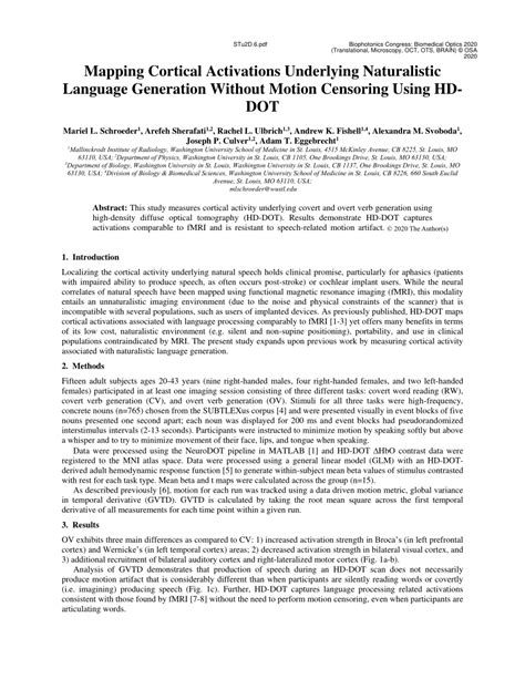 Pdf Mapping Cortical Activations Underlying Naturalistic Language Generation Without Motion