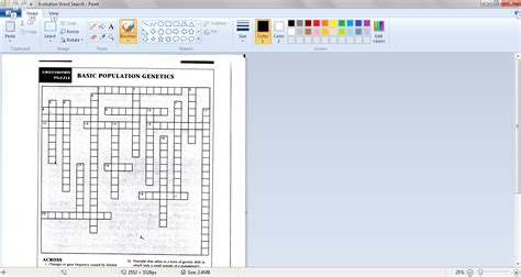 Solved Crossword Puzzle Basic Population Genetics Across