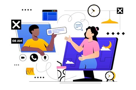 Free Vector Gradient Asynchronous Work Illustration