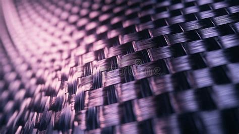Macro View Of Woven Carbon Fiber Reimagined With Metallic Threads