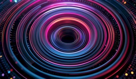 Premium Photo Concentric Circles With Blue Red And Black Hues Creating An Abstract Swirling