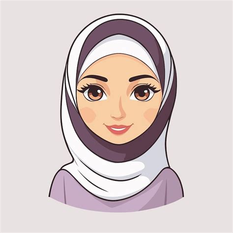 Premium Vector Hijab Girl Cartoon Illustration Vector Design