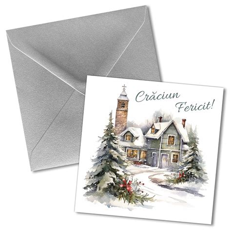 Set Felicitari De Craciun X Cm Cu Plic Rosu Inclus Fcp Gift Art