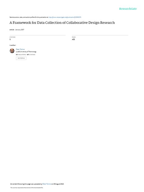A Framework For Data Collection Of Collaborative D Pdf Data