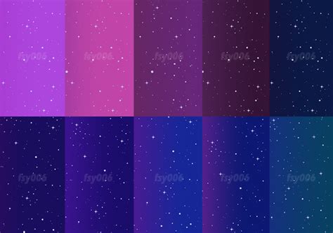 10个带有星星的天空2d游戏背景素材 像素实验室