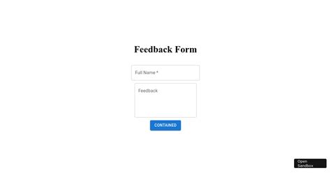 Reactjs Feedback Form Codesandbox