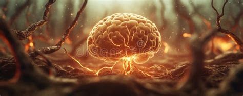 Dynamic Brain Reshaping Neural Pathways Glowing With Organic Textures