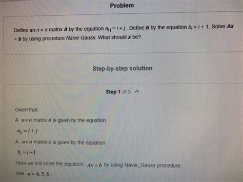 Solved Problem Define An N X N Matrix A By The Equation Ai I Chegg Com