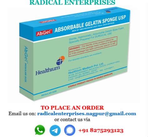 Cotton Absorbable Gelatin Sponge Sponge Size 80mm50mm10mm At Rs 220