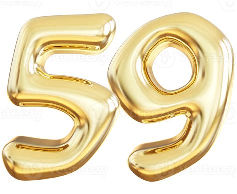 Gold 3d Number 59 36304328 Png