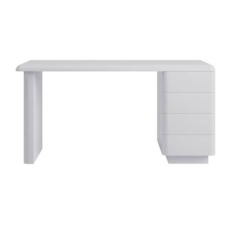 White Wooden Desk With 4 Drawers Banks Furniture123