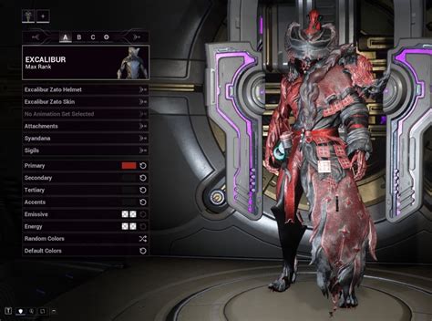 Excalibur Warframe Skins