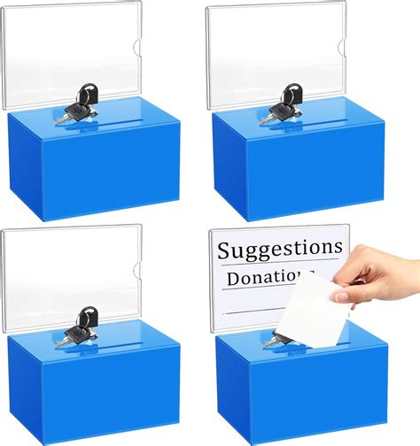 4 Pcs Acrylic Donation Box Suggestion Ballot Box For Fundraising With
