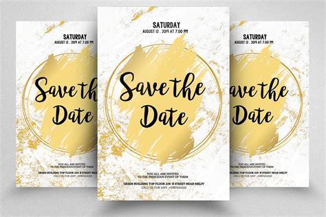 Save The Date Flyer Template 228790 Flyers Design Bundles