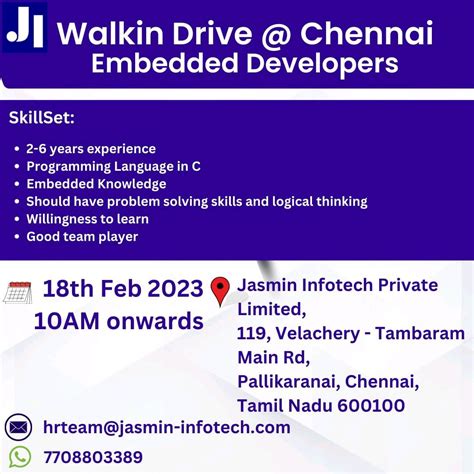 Karunanidhi Esakki On Linkedin Jasmin Is Hiring Embedded Professionals