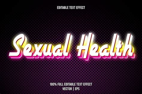Premium Vector Sexual Health Editable Text Effect 3 Dimension Emboss Neon Style