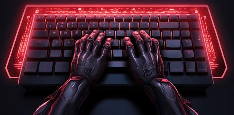 Premium Photo A Hand Of A Robot Typing On A Laptop Chatbot Robotic Futuristic Ai Generative