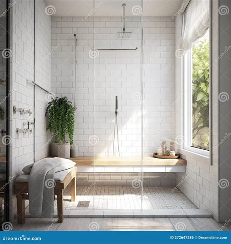 Marble Vanity Counter Shower Bench Stock Illustration Illustration