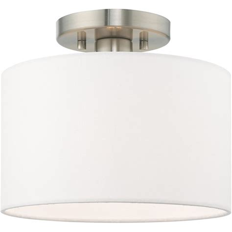 Livex Lighting Clark Collection 1 Lt Brushed Nickel Ceiling Mount In