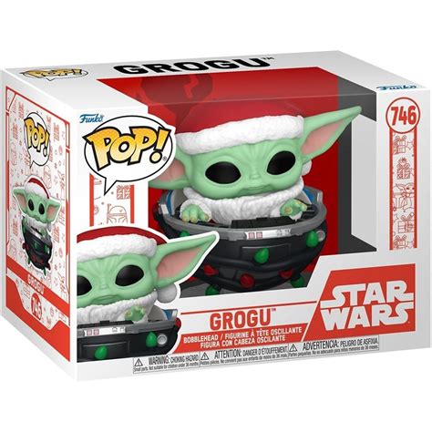 Funko Pop Grogu 746 With Santa Hat In Pram Arena Games Loja Geek