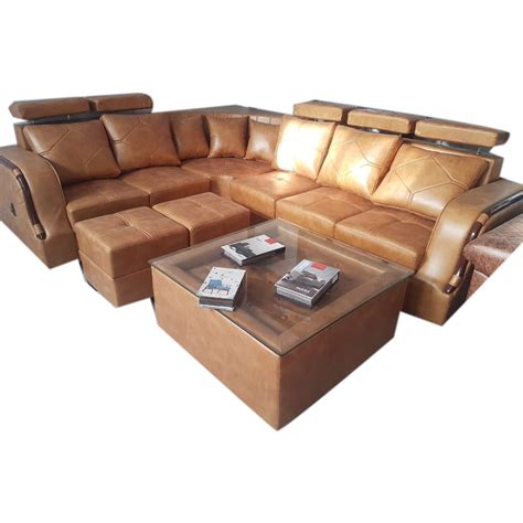 L Shape Leather 6 Seater Sofa Set With Centre Table At ₹ 52000 Set In Howrah